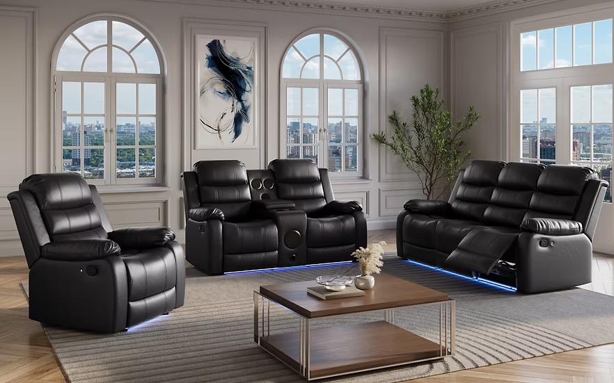 Marisol (Black) 3pc Power Reclining Set – Texas Furniture Clearance ...